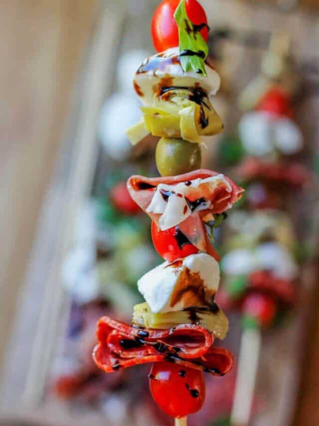 Savor The Flavors of These Italian Antipasto Skewers With Balsamic ...