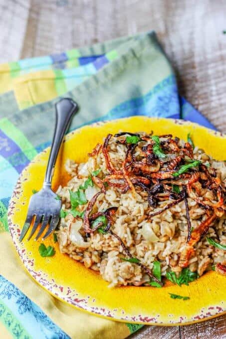Lebanese Mujadara Recipe – Lentils, Rice & Fried Onions - Eating European